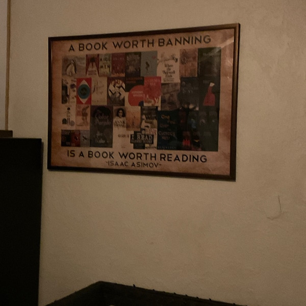 A Book Worth Banning Poster & Canvas – Book Lover Wall Art – Librarian ...