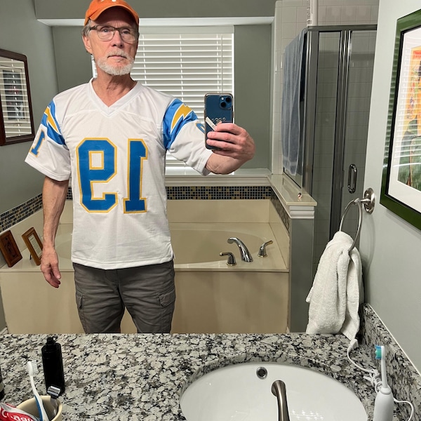 WES CHANDLER Unsigned Custom San Diego Blue Sewn New Football Jersey ...