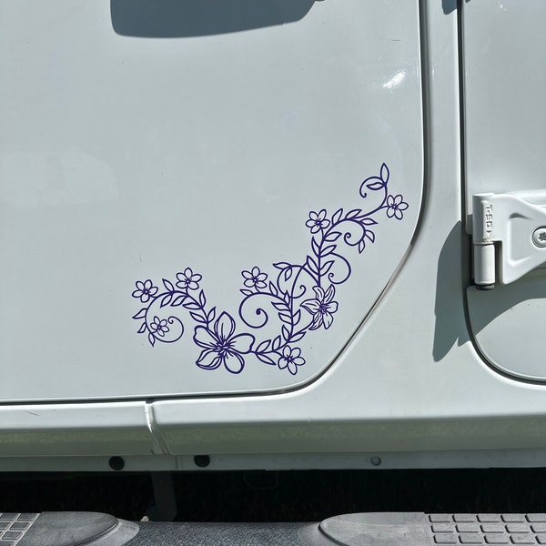 Flower Vinyl Decal Sticker for Cars, Trucks, Windows, Flower Car Decal ...