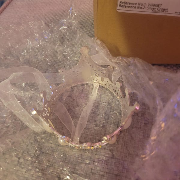 Pet Tiara Crown: Silver Pearl Crystal Cat Dog Necklace - Etsy
