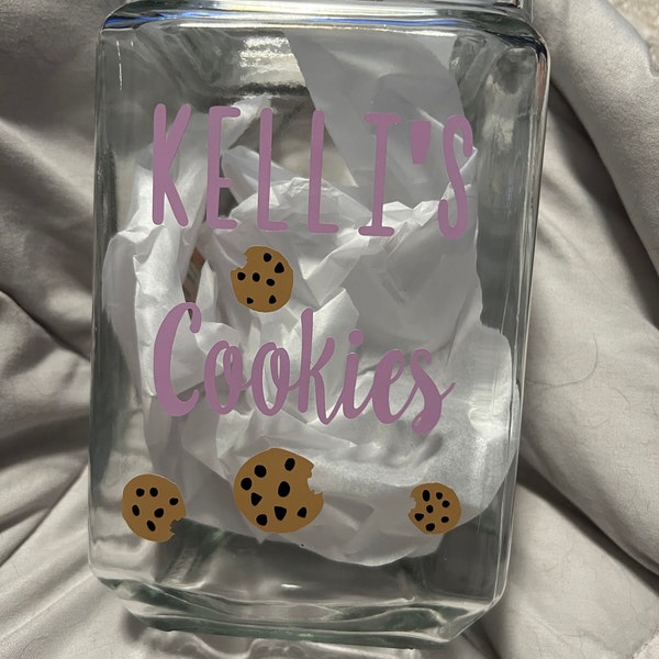 Custom Cookie Jar, Personalized Cookie Jar, Glass Cookie Jar, Cookie ...