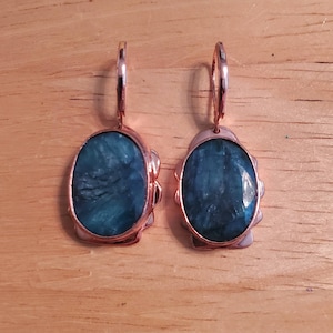Labradorite Copper Gemstone Earrings Copper Wire Wrapped Earrings ...