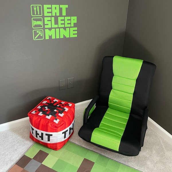 Minecraft EAT SLEEP MINE Sticker Vinyl Wall Decal Bedroom Decoration ...