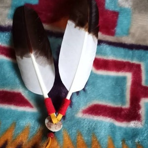 Native American Hand Painted Feather Hair Tie as Part of Your Regalia 6 ...