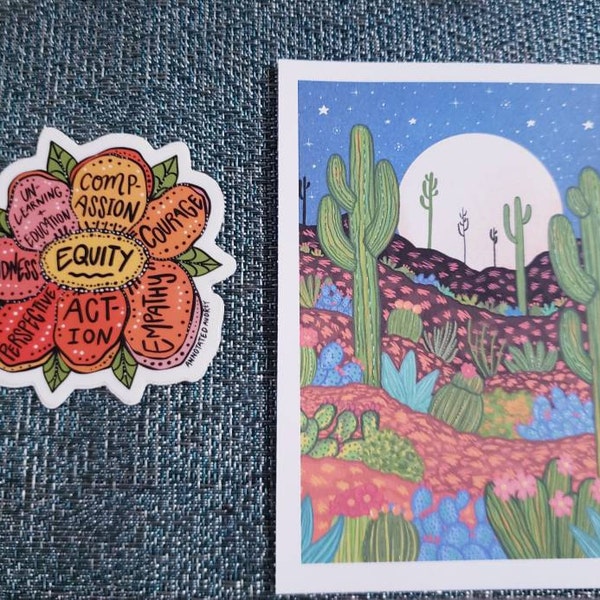 Vinyl Sticker | Cactus Garden Weatherproof Decal Cactus Sticker - Etsy