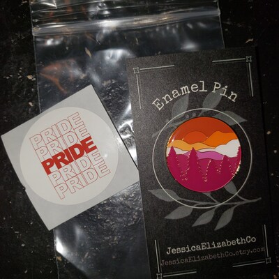 Subtle Lesbian Flag Enamel Pin Mountain Pin Enamel Cute Pin Set Pins Laple Pin Hard Enamel Pin ...