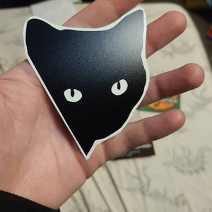Peeking Black Cat Vinyl Window Decal black facing Left shown.fall Sale ...