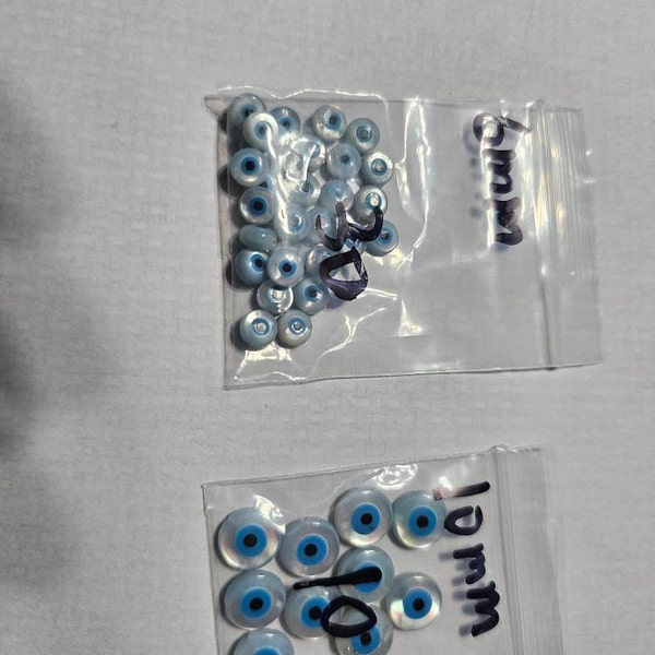 4mm - 20mm Mother of Pearl Evil Eye Beads , Evil Eye Beads , Natural ...