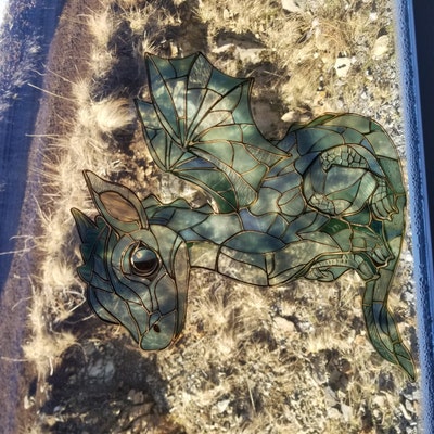 Dandelion Stained Glass Window Cling Dandelion Window Film Suncatcher ...