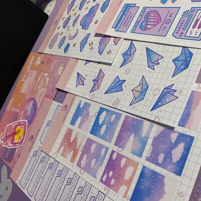 Blue Computer Sticker Sheet Cute Stickers, Planner Stickers - Etsy