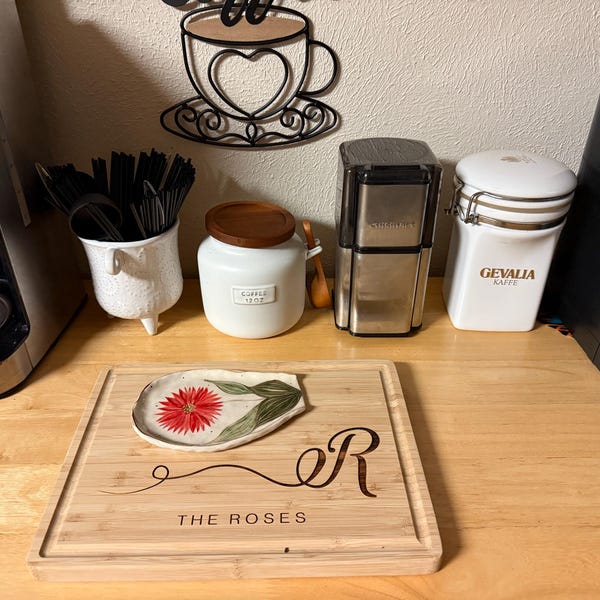 Floral Spoon Rest, Handmade Ceramic Spoon Rest, Handpainted Pottery ...