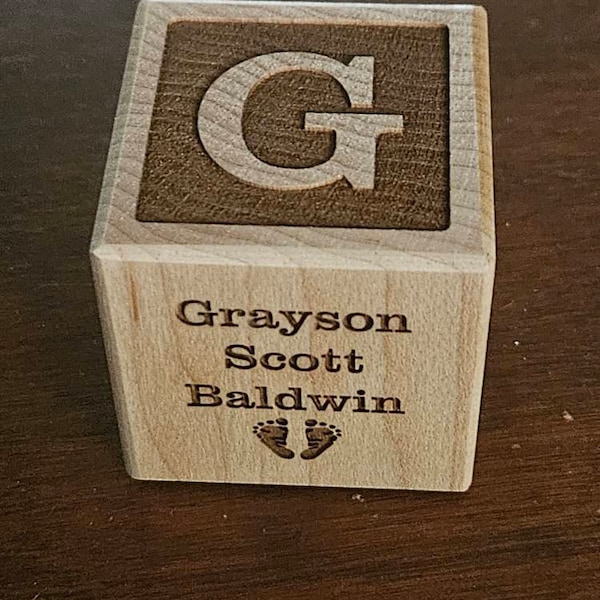 Personalized Baby Block, Baby Stat Block, New Baby Gift, Birth Block ...