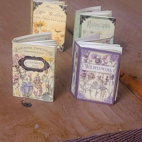 Mini Book Wildflowers Junk Journal Kit Ephemera Printable Vintage