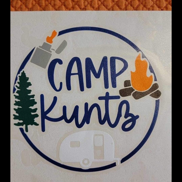 Custom Camp Decals, Waterproof Camping Tumbler Stickers, Personalized ...