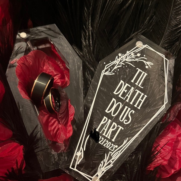 Coffin Ring Box, Halloween Wedding Ring Box, Acrylic Ring Box for ...