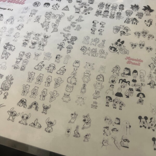 Curves & Chaos Nail Art Template | Nail Trace Practice Sheet ...