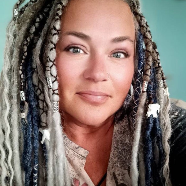 Natural Look Synthetic Dreads Hand Blend Colors + Shades of Brown Green ...