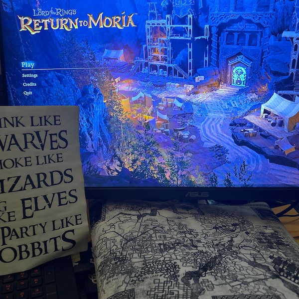 Moria Map Print, Midle Earth, Burnt Edges, Fantasy Art, Durin Halls - Etsy