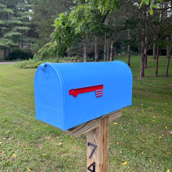American Flag Mailbox in 3 Sizes, Custom Mailbox, Painted Mailbox Red ...