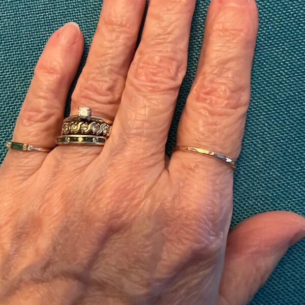 Amethyst Ring Silver Thin Silver Stacking Ring Birthstone Ring for Her ...