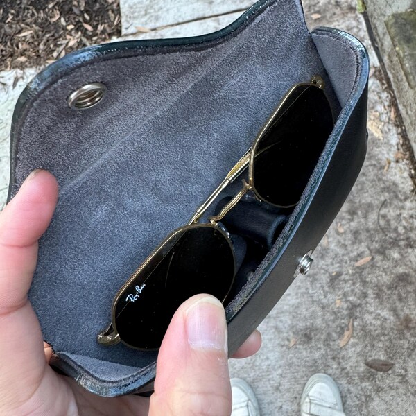 Ray Ban Case-leather Sunglasses Case-glasses Case Whiskey Saddle ...