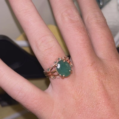 Elvish Curved Wedding Band Unique Rose Gold Moissanite Wedding Band ...