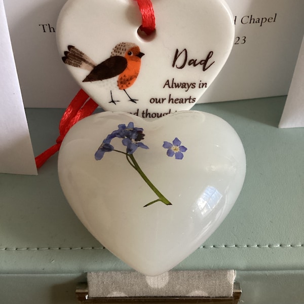Small Forget Me Not Heart Pocket Urn, Memorial Ashes Keepsake Mini Urn ...