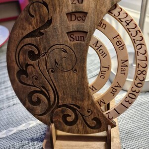 Circle Perpetual Calendar for Wall or Desk Rose | Etsy