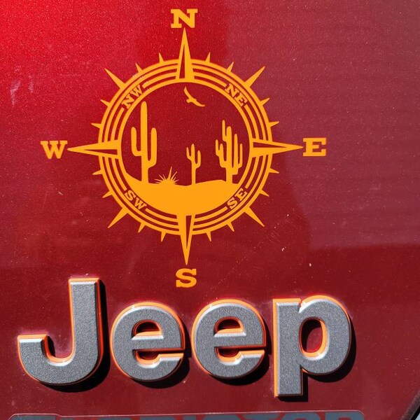 Desert Compass Decal, Mojave Vinyl Decal, Sonoran Desert, Great Basin ...