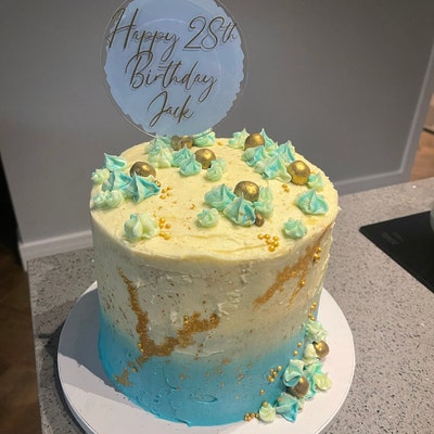 Pink Gin Cake Topper, Rose Gold Name and Age, Alcohol Cocktail Birthday ...