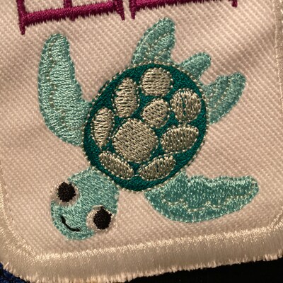 Mini Turtle Machine Embroidery Design Cute Smiling Turtle Swimming Sea ...