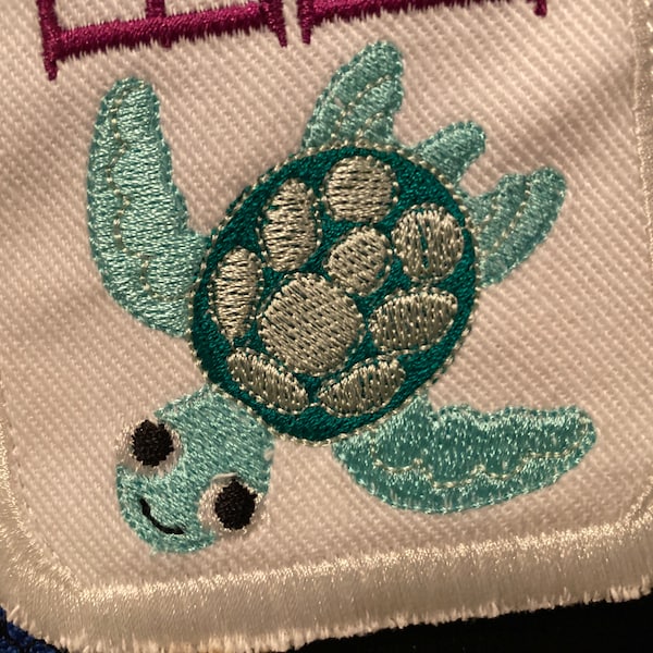 Mini Turtle Machine Embroidery Design - Cute Smiling Turtle Swimming ...