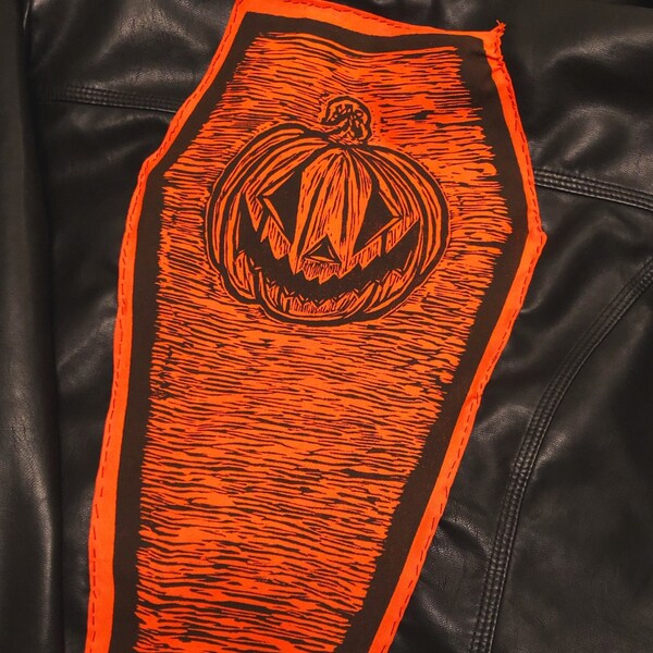 Pumpkin Coffin Back Patch - Etsy