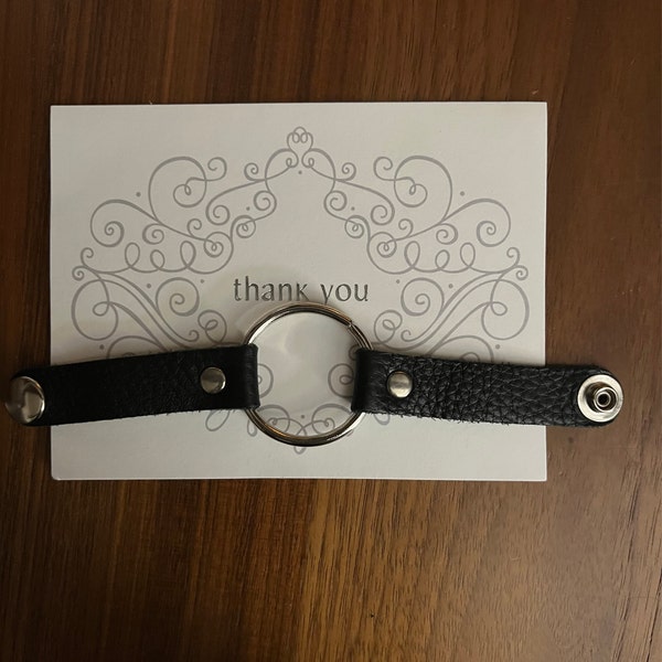 Black Leather Cinch Clip With Bronze Tone Clips & O-ring. Shirt Clip ...