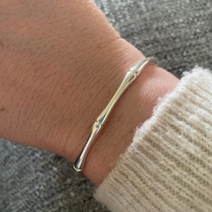 Silver Adjustable Bangle Bracelet, Silver Bangle, Adjustable Simple ...