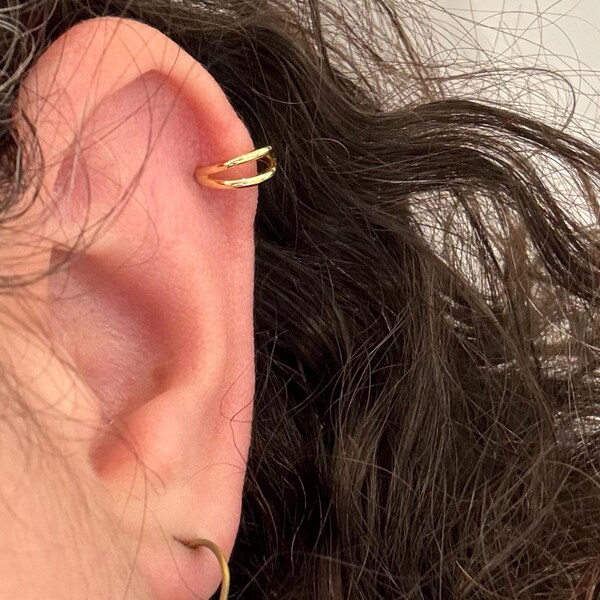 Solid Double Conch Clicker Hoop, Nose Ring, Septum Hoop, Hoop Earring ...