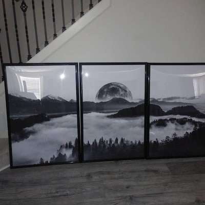 Black and White Photography Wall Art Poster Print, Set of 3 Piece Fog ...