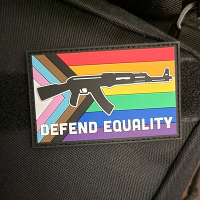 AK-47 Defend Equality Progress Pride Flag PVC Patch With Hook and Loop ...