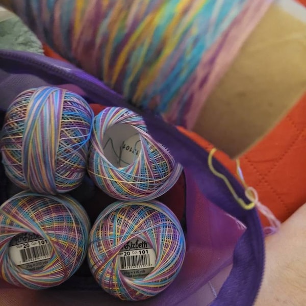 Lizbeth Tatting Thread - Variegated Pastel Petals - Color #186- Size 3, 10, 20, 40 or 80 - Etsy