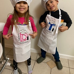 Personalized Chef Hat and Apron Holiday Kids Apron Girls Apron - Etsy
