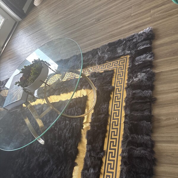 Green and White Sheepskin Prayer, Sheepskin Fur Prayer, Genuine ...