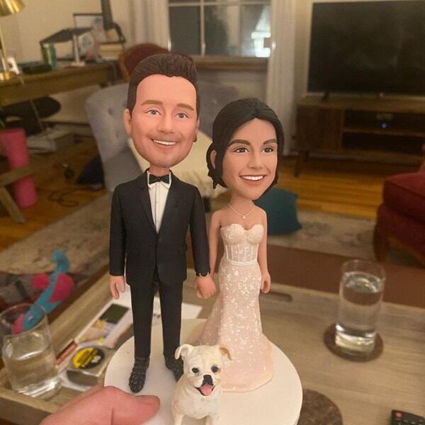 Custom Bobblehead Dolls Wedding Cake Topper, Personalized Wedding Cake ...
