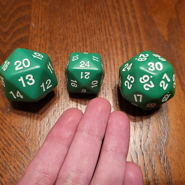 33mm D30 (thirty Sided) Die White With Black - RPG Tool Tabletop ...