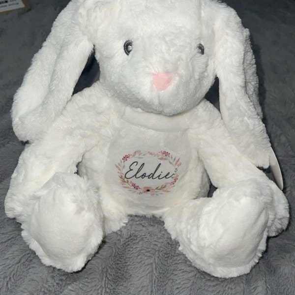 Personalised Bunny Rabbit, New Baby Gift, Customised Plush Soft Toy ...