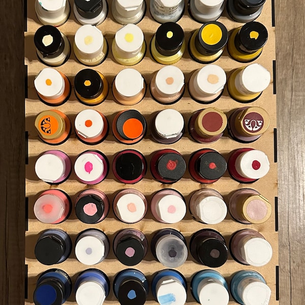 Wood Paint Drawer Organizer for Craft Paint - 72 Bottle - 2oz Bottle ...