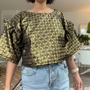 Drop Shoulder Ruffle Sleeve Top Sewing Pattern - Etsy