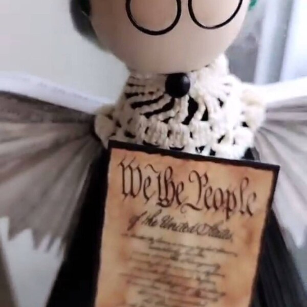 RBG Angel Tree Topper, RBG Doll, Memorial, Supreme Court, Book Angel ...