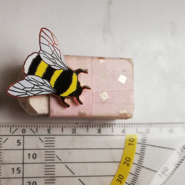Bee Enamel Pin - Bee Lapel Pin - Rose Gold Bee Pin - Hard Enamel Pin ...