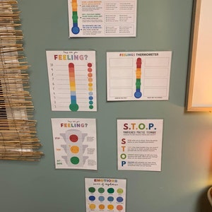Feelings Thermometer With Coping Skills Worksheets, Zones of Regulation ...