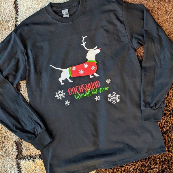 Dachshund Through the Snow, SVG, Christmas SVG, Dog, Winter, Reindeer ...